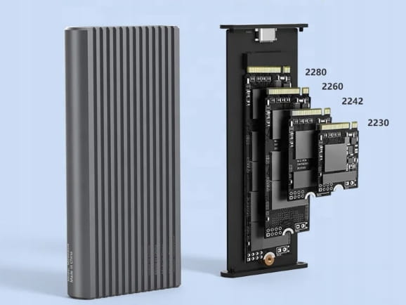 Obudowa na dysk SSD m2 4w1 NVME Pcie SATA NGFF M.2 USB-C USB 3.0 10 GB ...