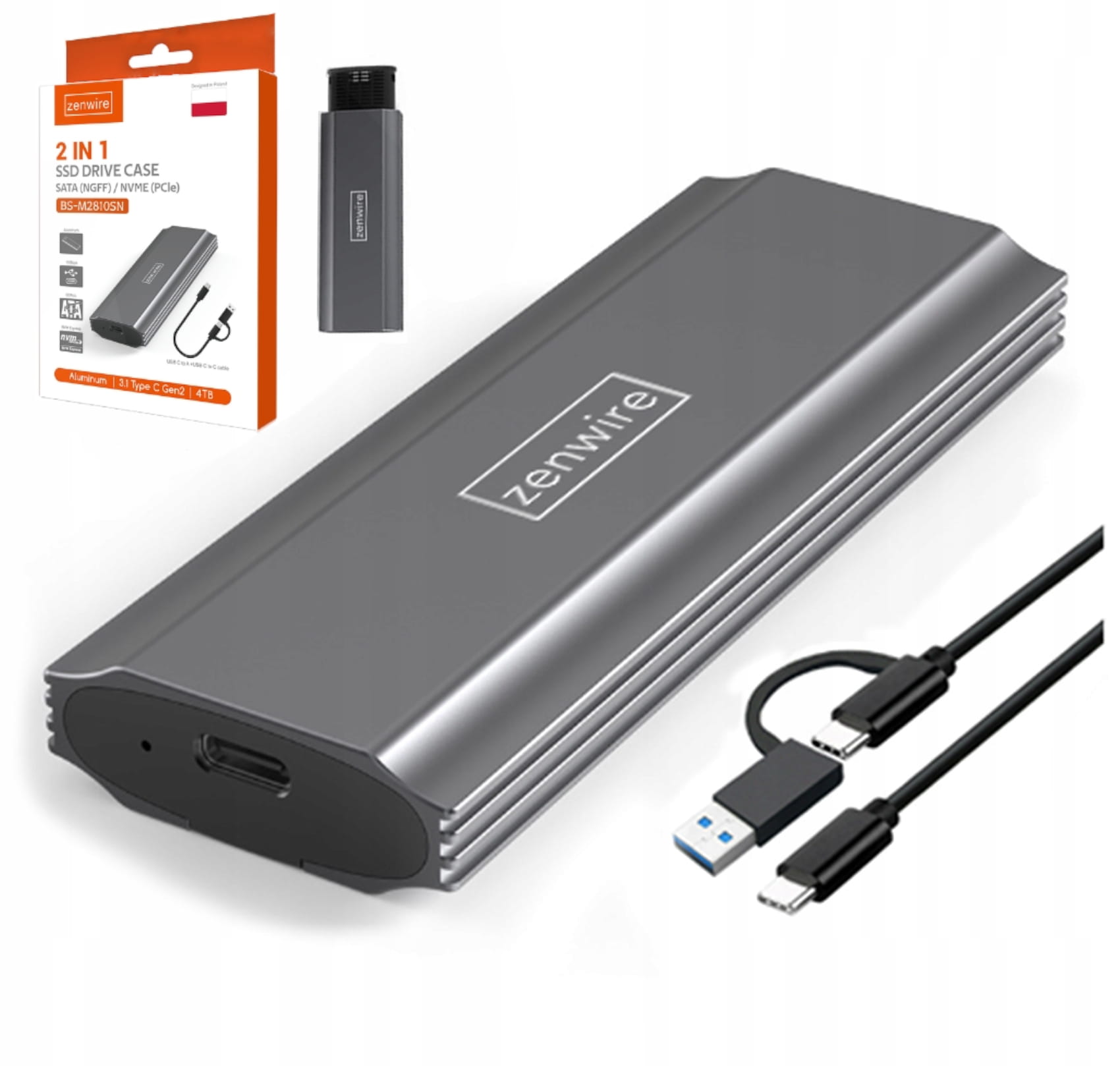 Obudowa na dysk SSD NVME kieszeń adapter SATA PCIe M.2 COMBO USB 3.0 ...